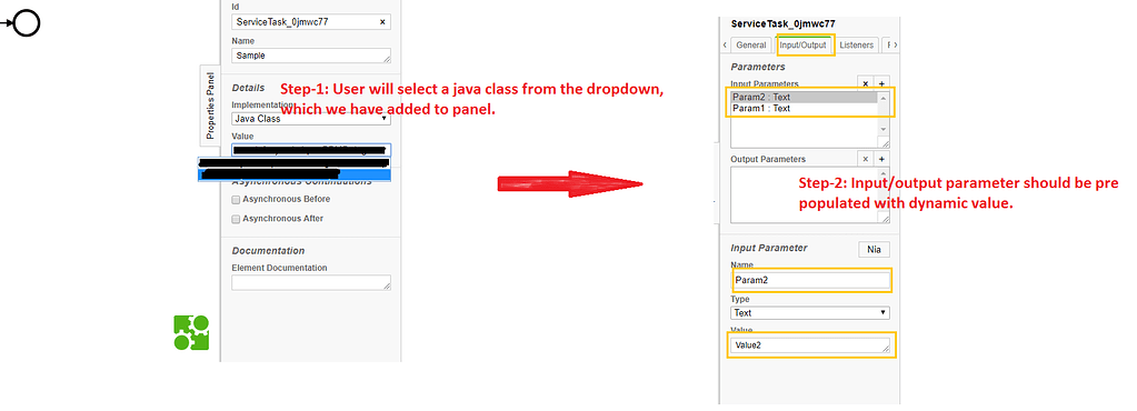 Dynamically add input/ouput parameters to service task - Developers - bpmn.io Forum