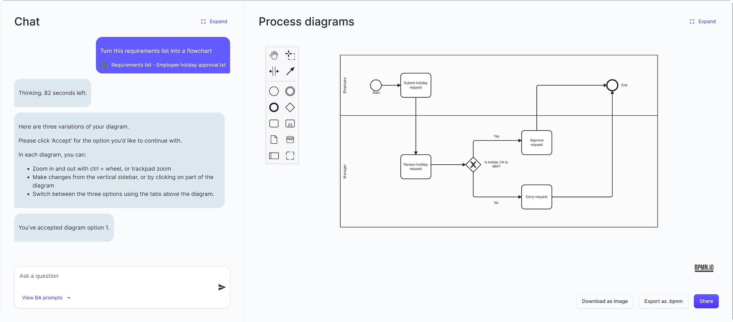 How to create a BPMN diagram with AI - Users - bpmn.io Forum