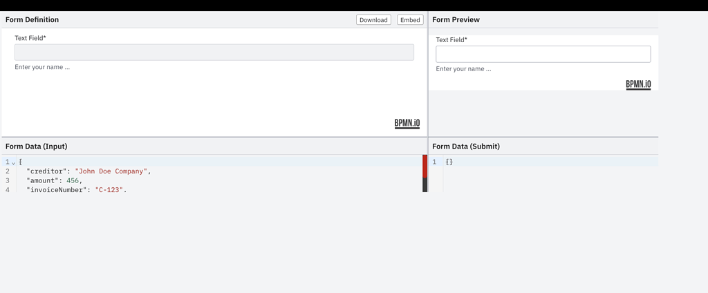 Forms playground sidebar not showing up? - Developers - bpmn.io Forum